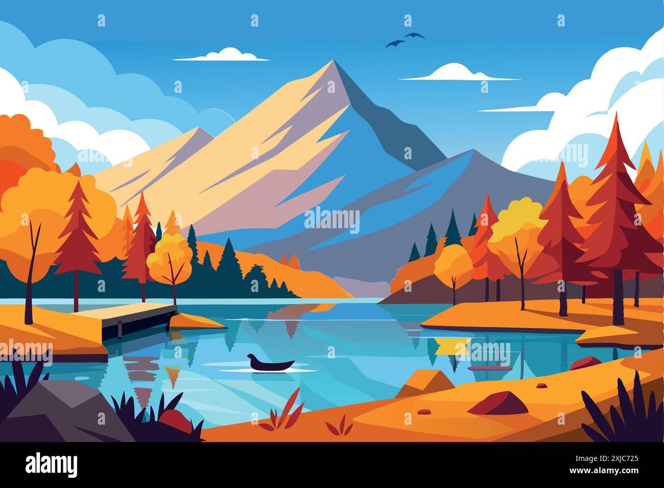 Hiking with scenic valleys Stock Vector Images - Alamy