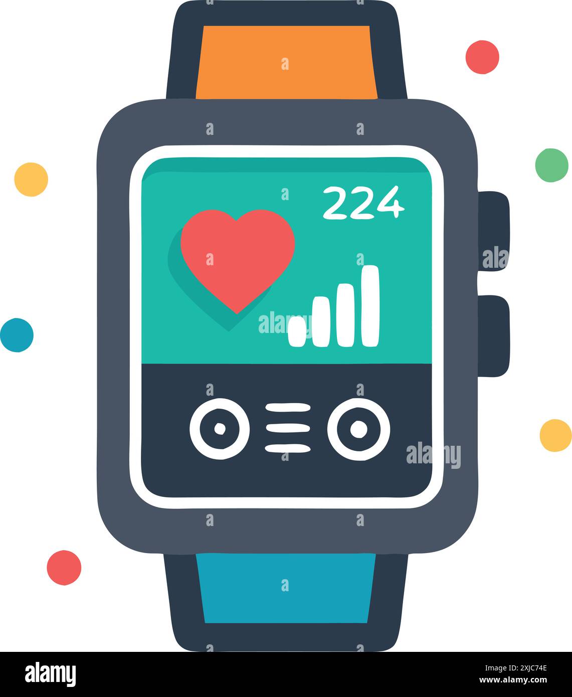 Smartwatch displaying health monitoring data Stock Vector Image & Art ...