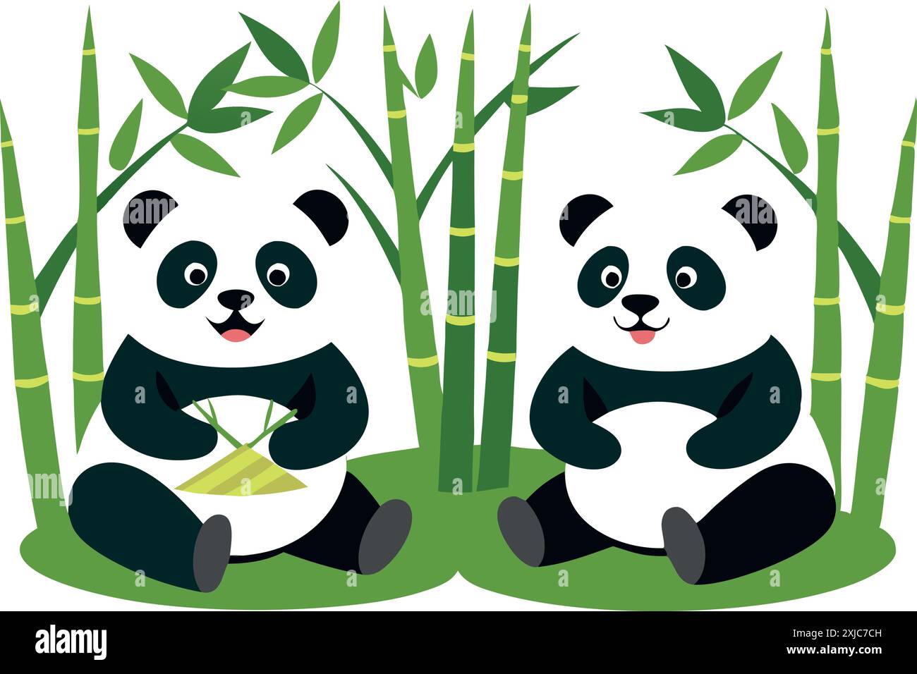 Animals eating bamboo Stock Vector Images - Alamy