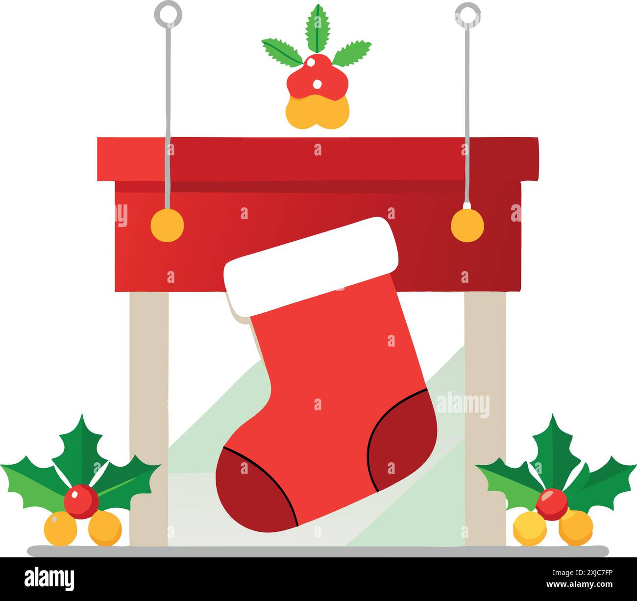 Christmas stocking hanging by fireplace hi-res stock photography and ...