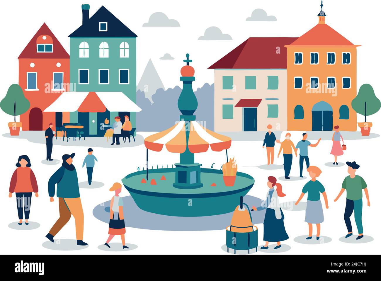 Town square environment Stock Vector Images - Alamy