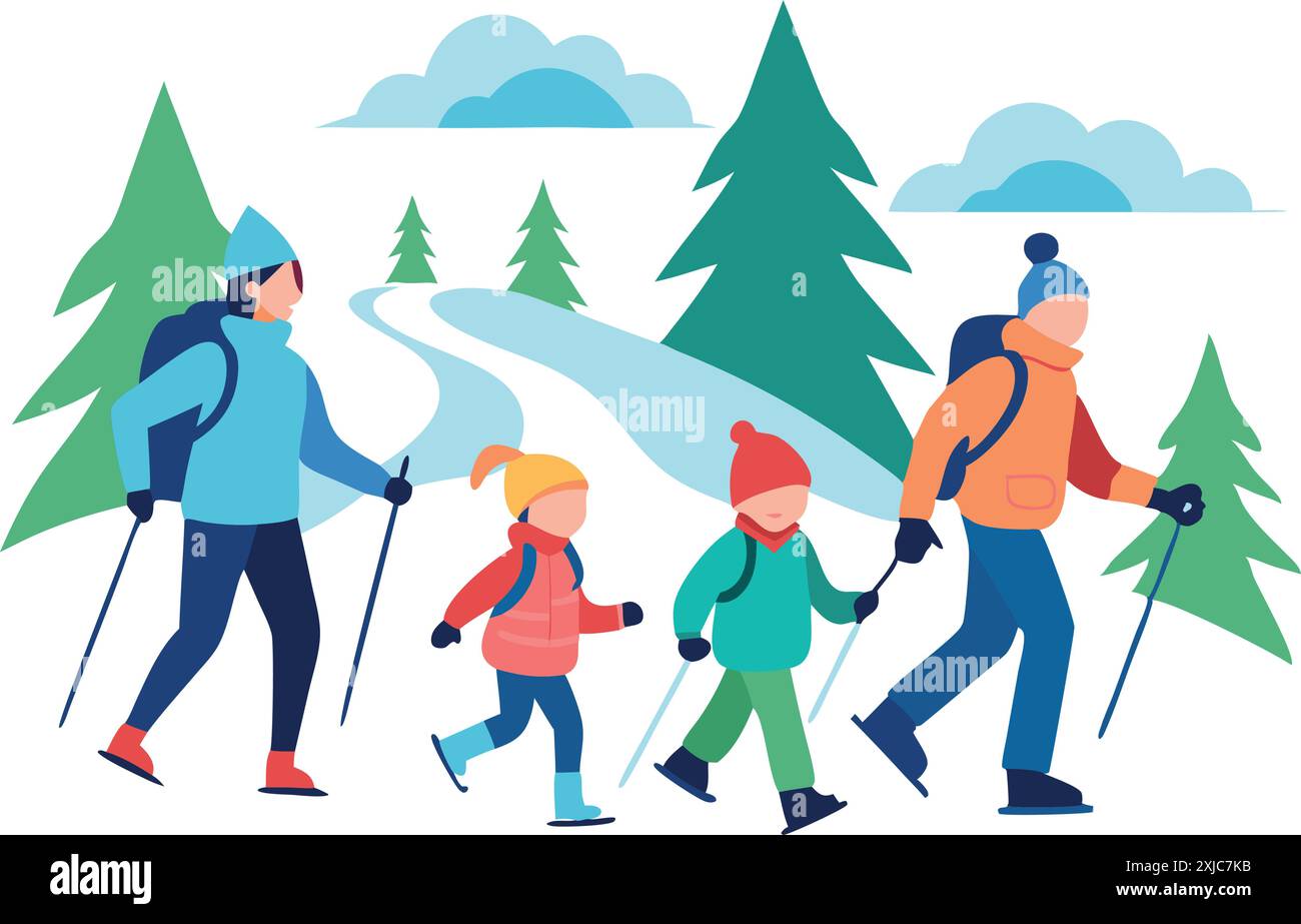 Nature trail and family Stock Vector Images - Alamy