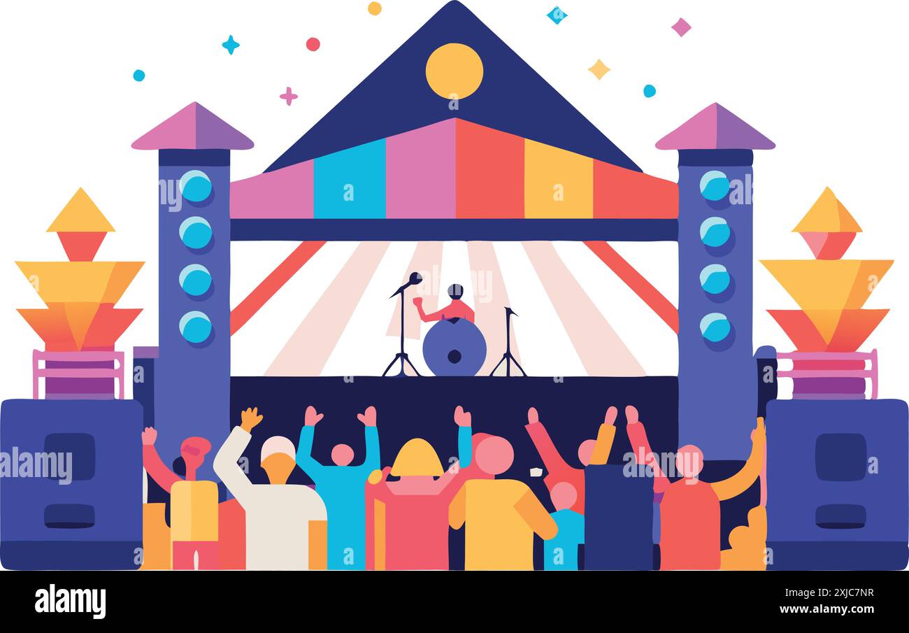 Stage lights microphone Stock Vector Images - Alamy