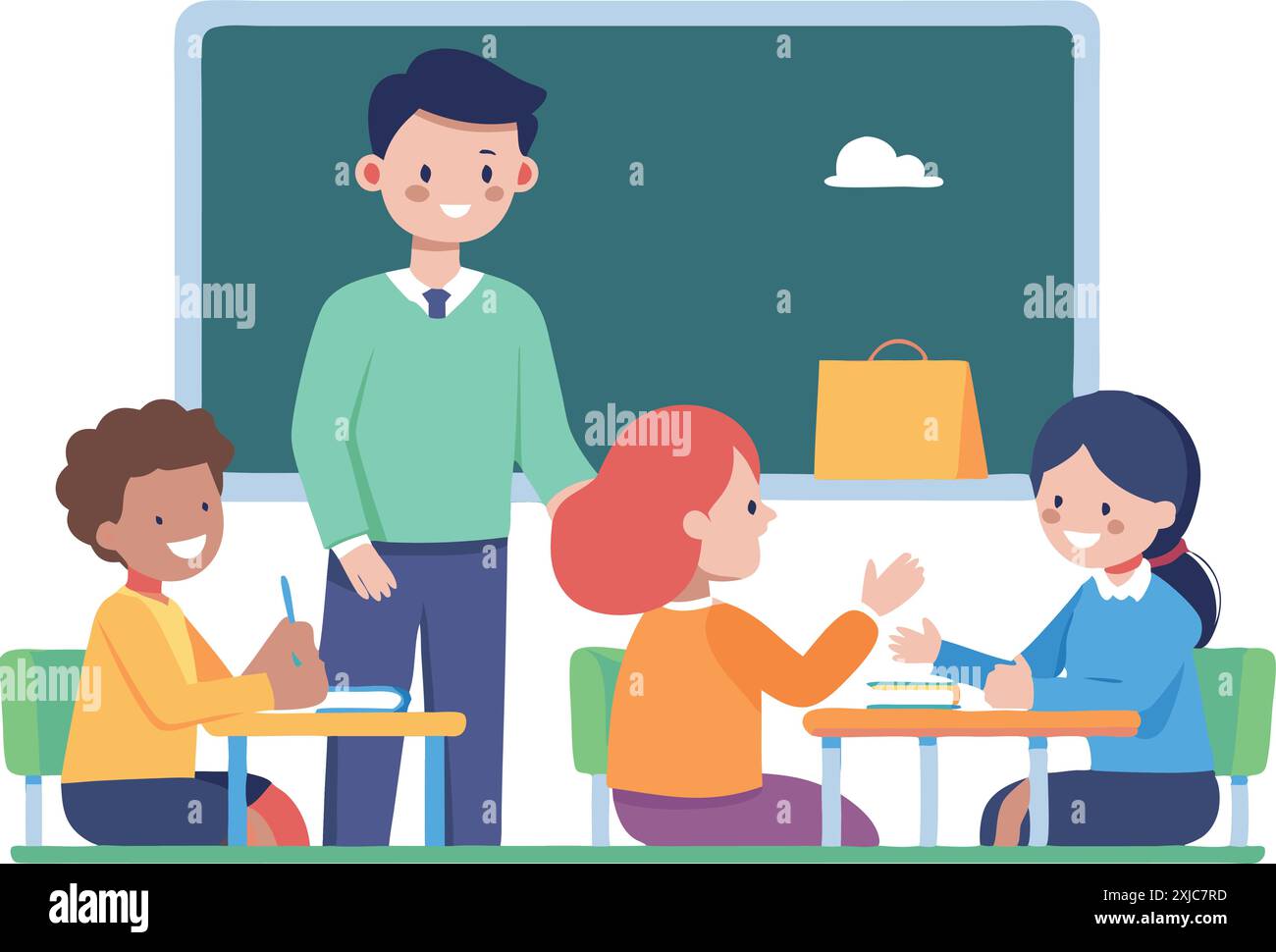 School students group discussion Stock Vector Images - Alamy
