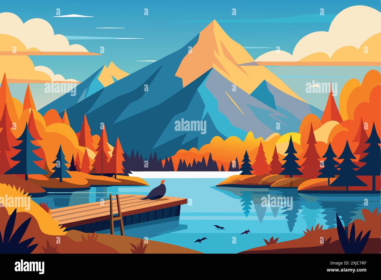 Hiking with scenic valleys Stock Vector Images - Alamy