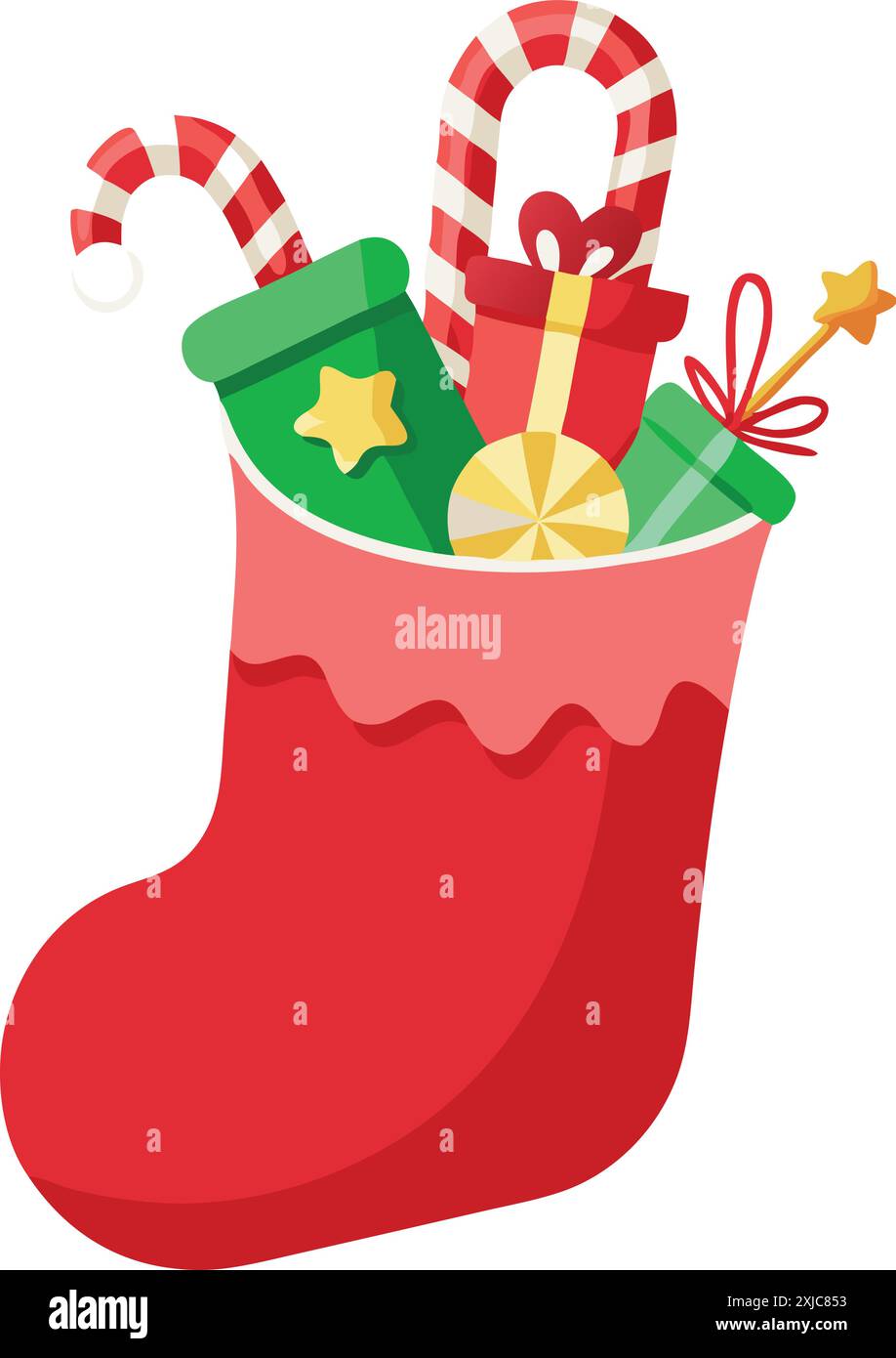 Christmas stocking filled with candy canes Stock Vector Image & Art - Alamy
