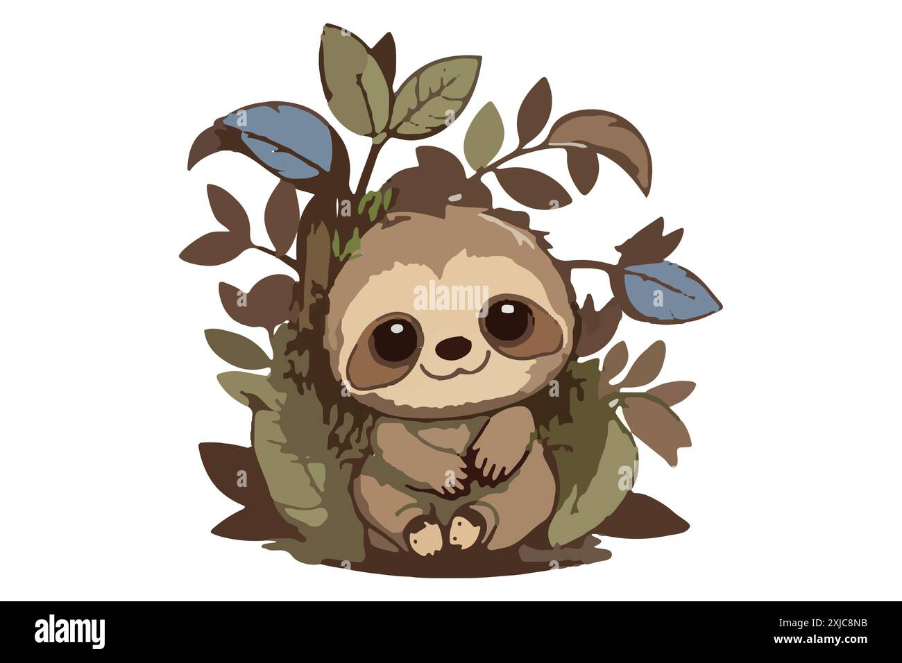 Sloth Baby Vector Illustration Stock Vector Image & Art - Alamy