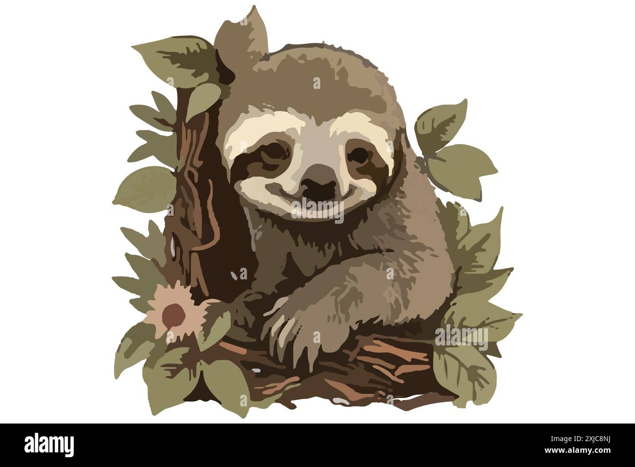 Sloth Baby Vector Illustration Stock Vector Image & Art - Alamy