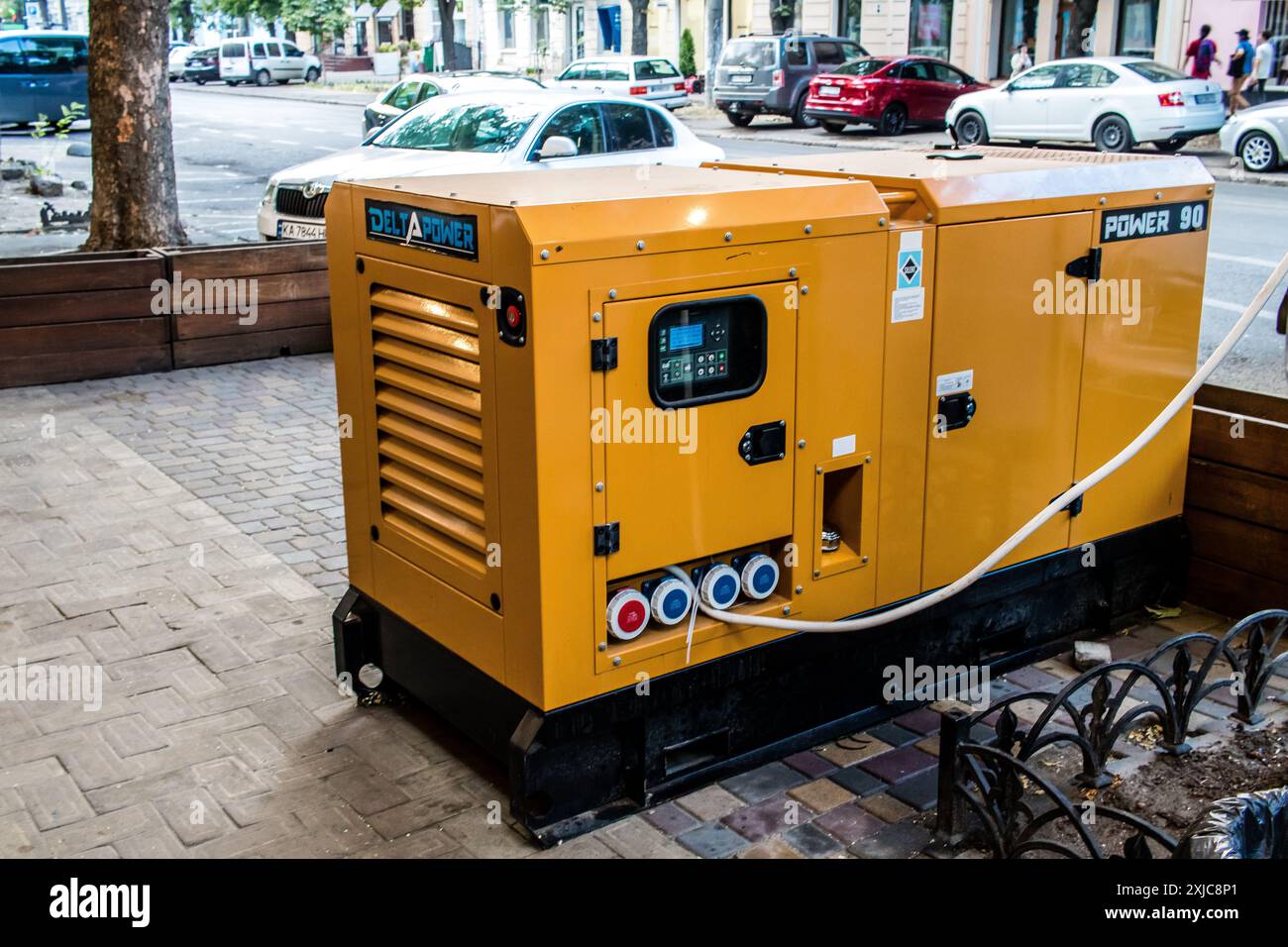 Odessa, Ukraine, July 17, 2024 Generator on the streets of Odessa. The ...