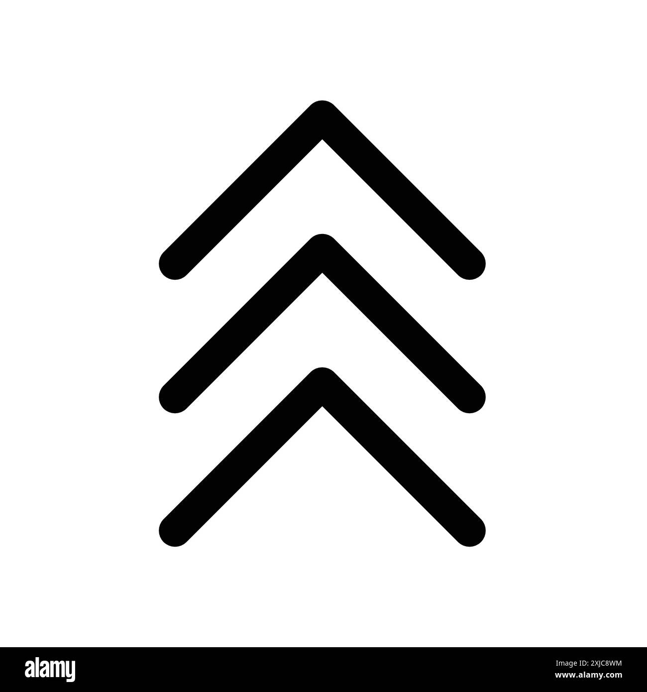 Arrow chevron icon Flat set in black and white color outline vector ...