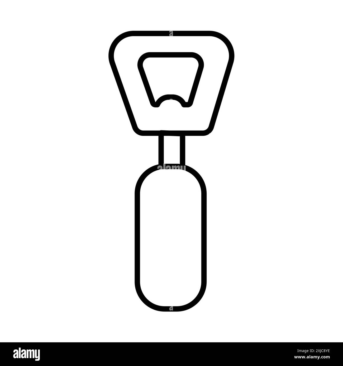 bottle opener icon Flat set in black and white color outline vector ...