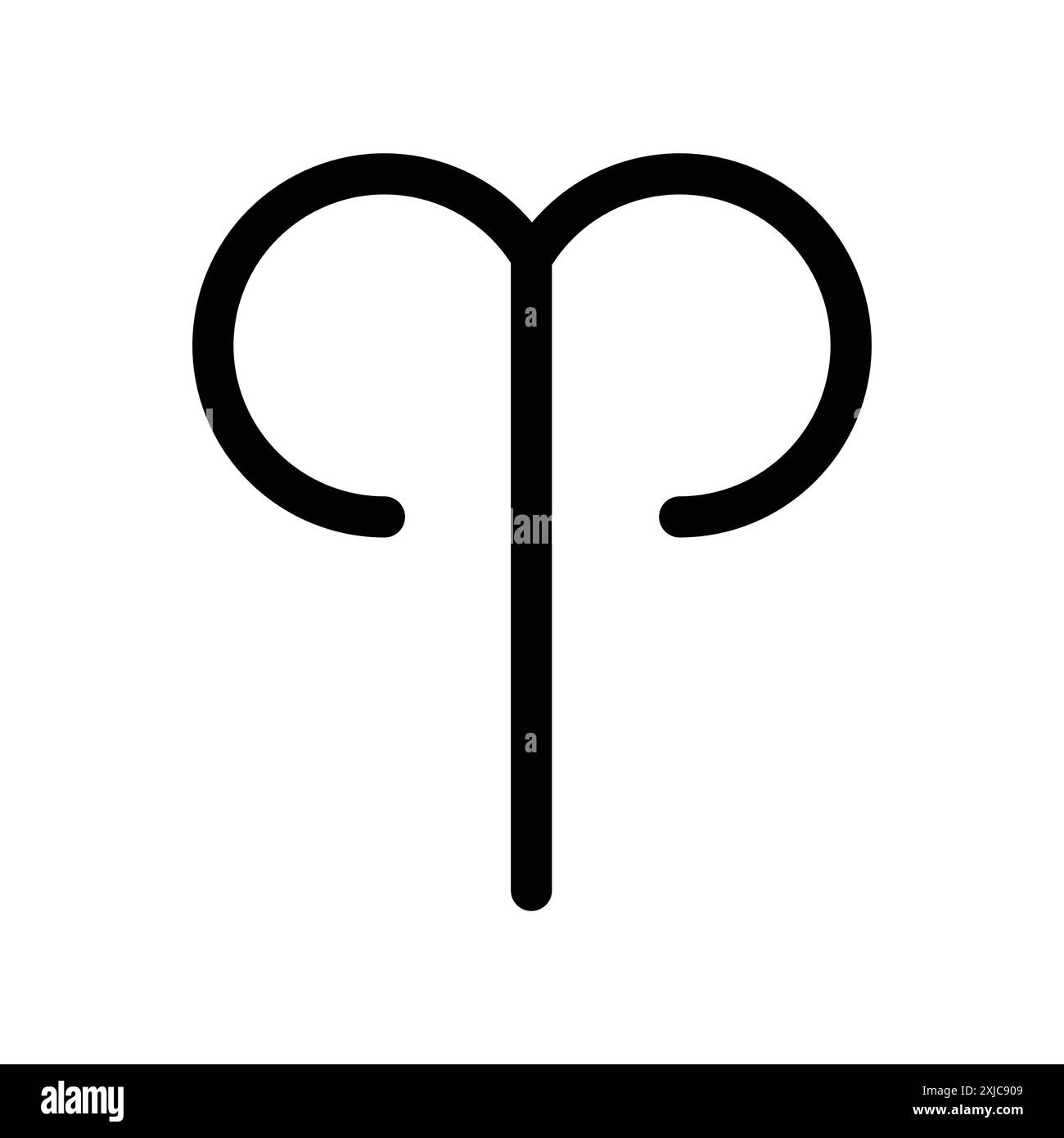 Aries zodiac sign icon Flat set in black and white color outline vector ...