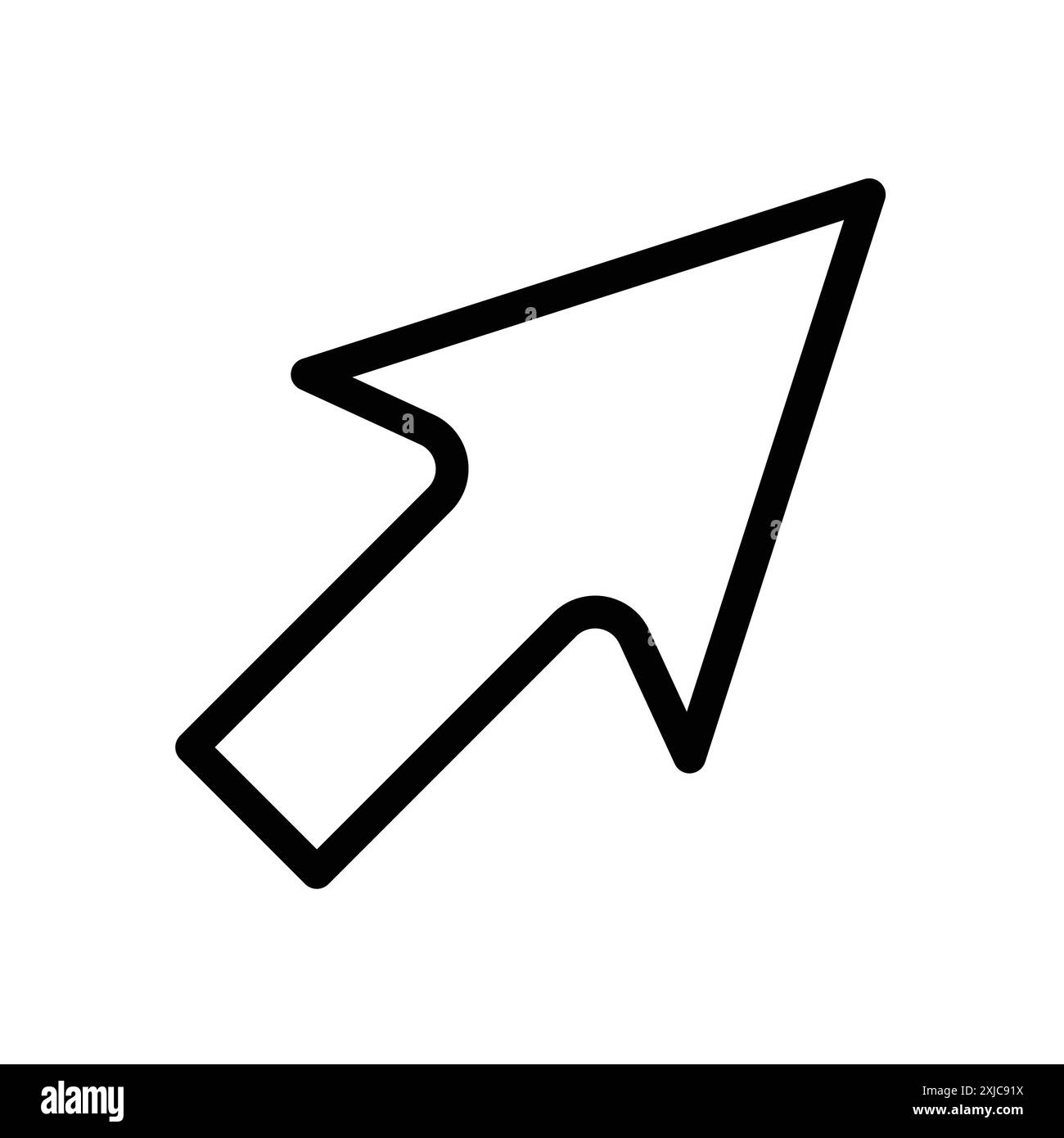 Cursor icon Flat set in black and white color outline vector Stock ...