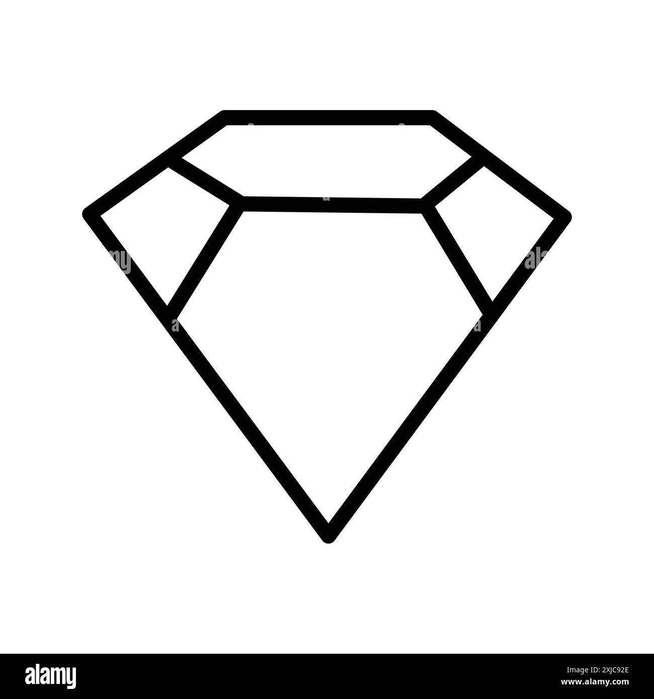 diamond icon Flat set in black and white color outline vector Stock ...