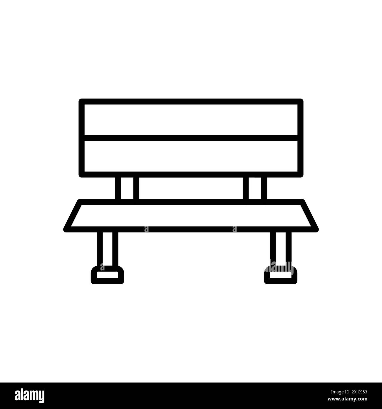 Bench icon Flat set in black and white color outline vector Stock ...
