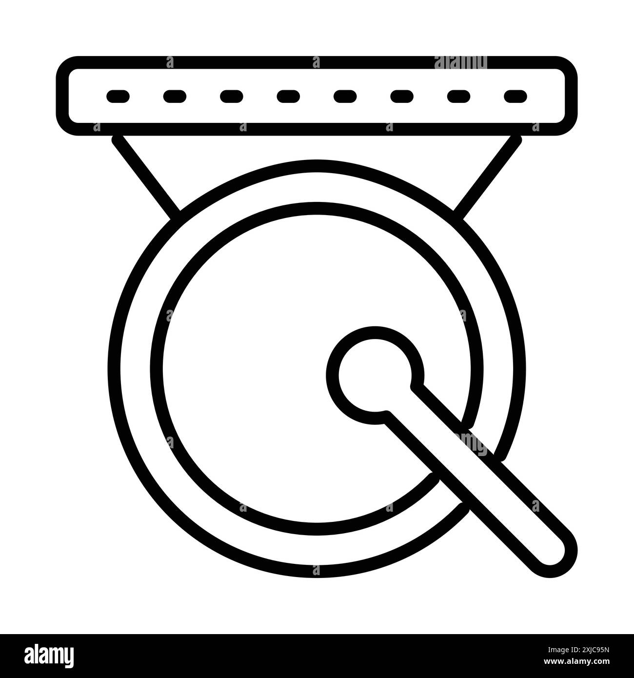 gong icon Flat set in black and white color outline vector Stock Vector ...