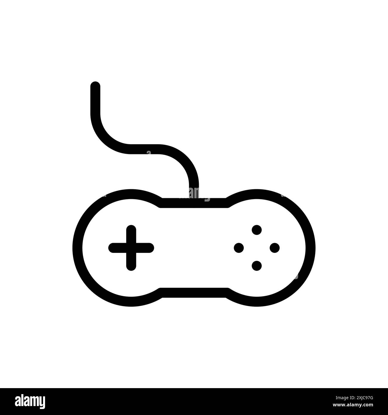 Joystick icon Flat set in black and white color outline vector Stock ...