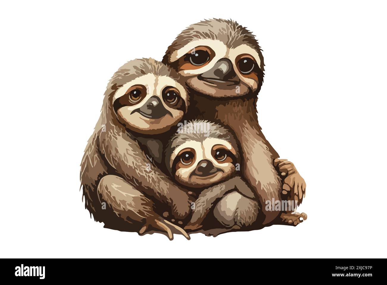 Sloth Family Vector Illustration Stock Vector Image & Art - Alamy