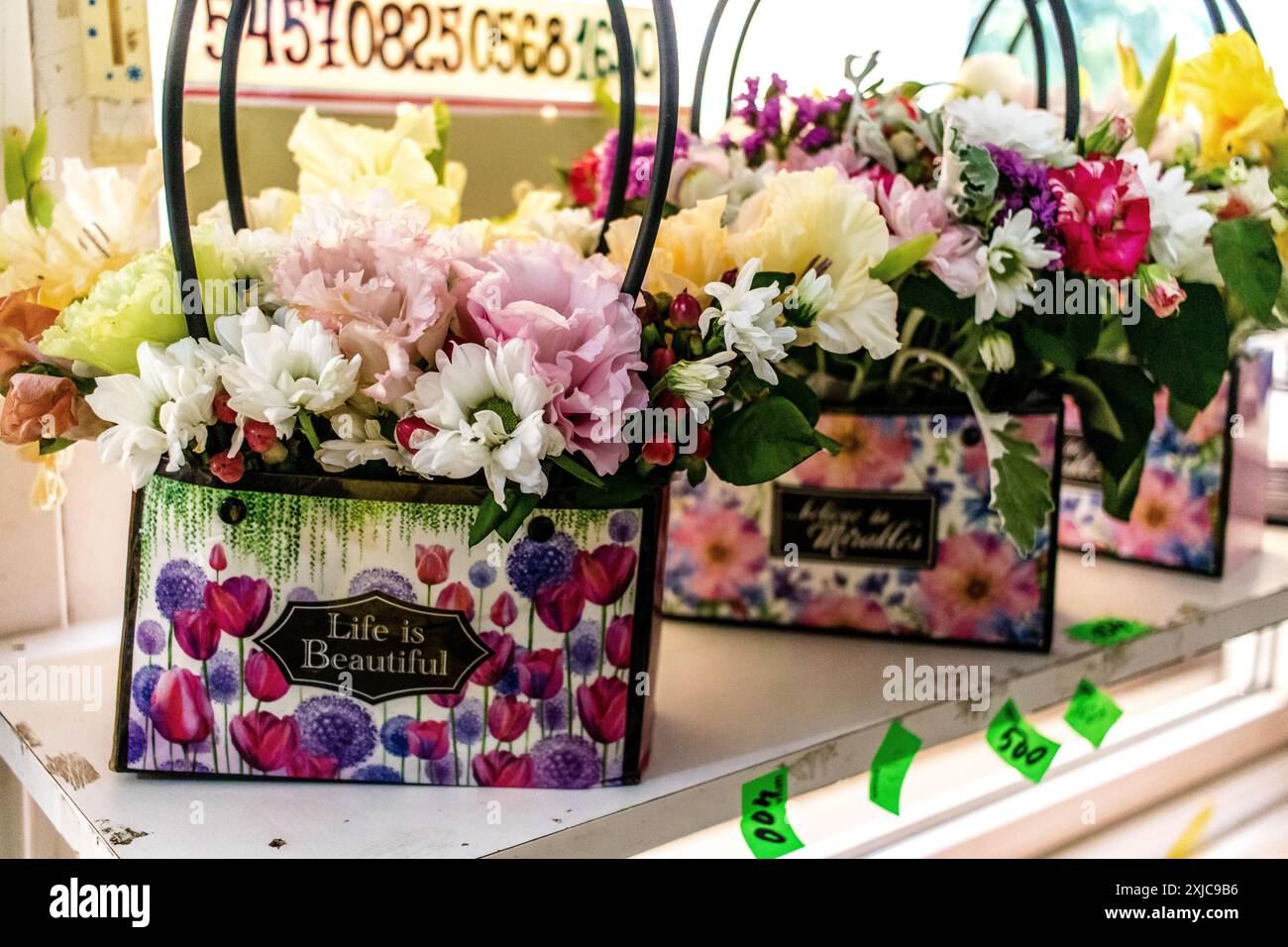 Odessa, Ukraine, July 17, 2024 Flower shop in the center of Odessa ...