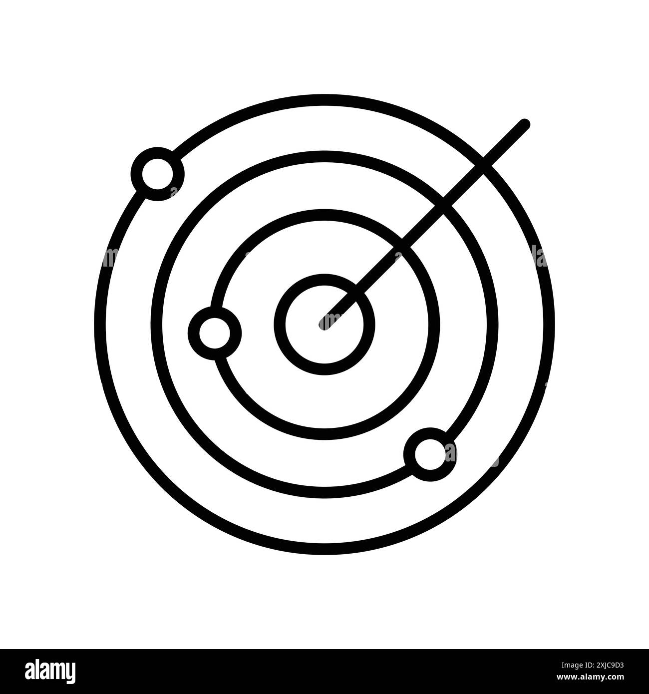 Radar Detection Icon Flat Set In Black And White Color Outline Vector Stock Vector Image And Art 