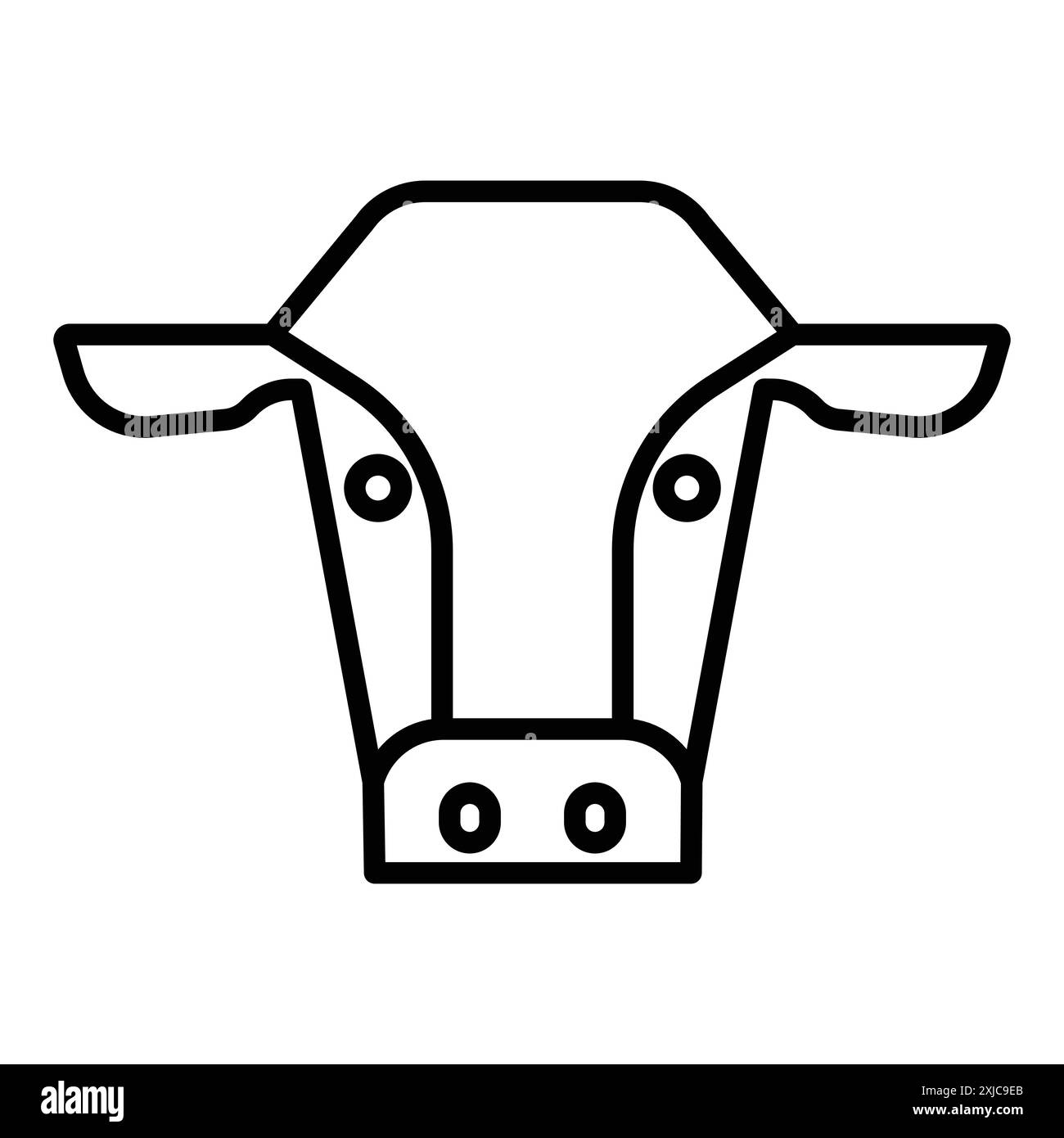 cow head icon Flat set in black and white color outline vector Stock ...