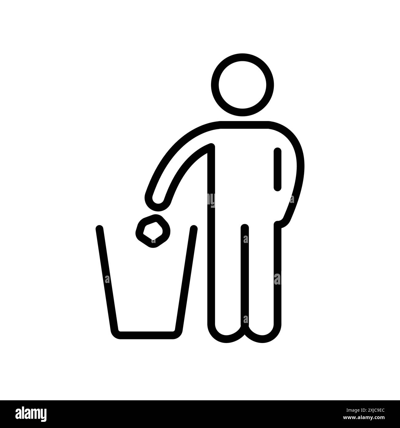 Do not litter icon Flat set in black and white color outline vector ...