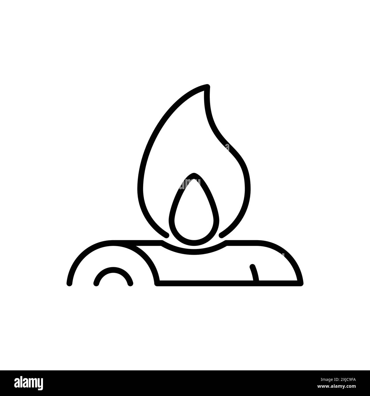 Campfire icon Flat set in black and white color outline vector Stock ...