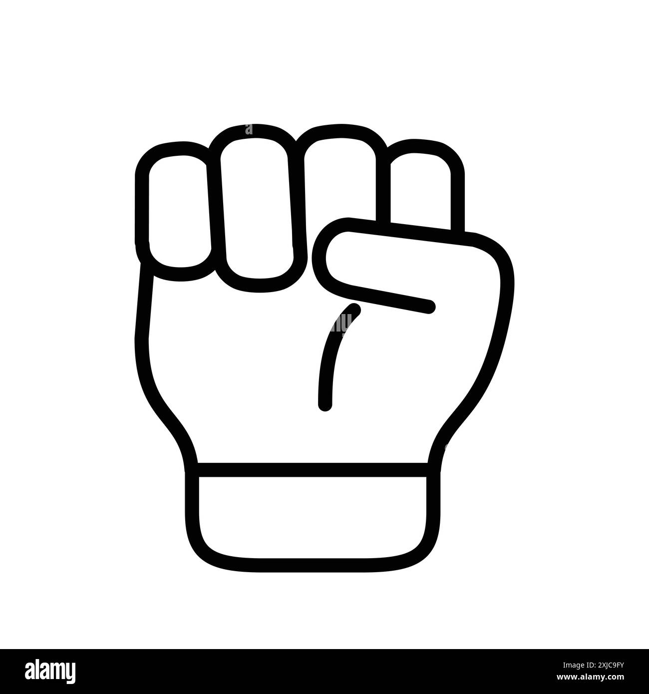 Fist icon Flat set in black and white color outline vector Stock Vector ...