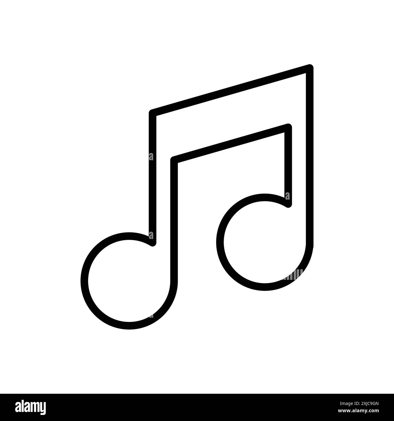 music note icon Flat set in black and white color outline vector Stock ...