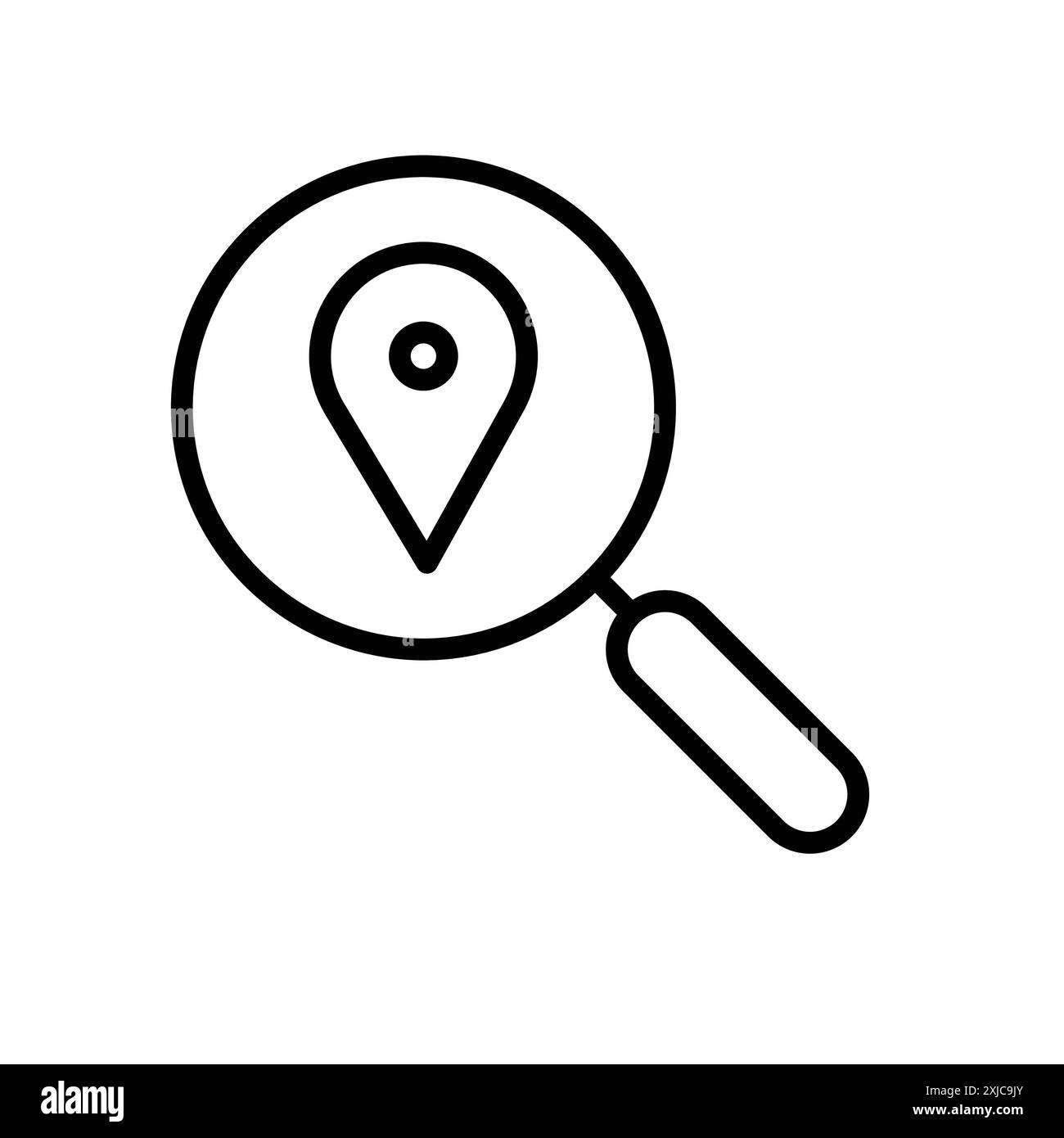 Location search icon Flat set in black and white color outline vector ...