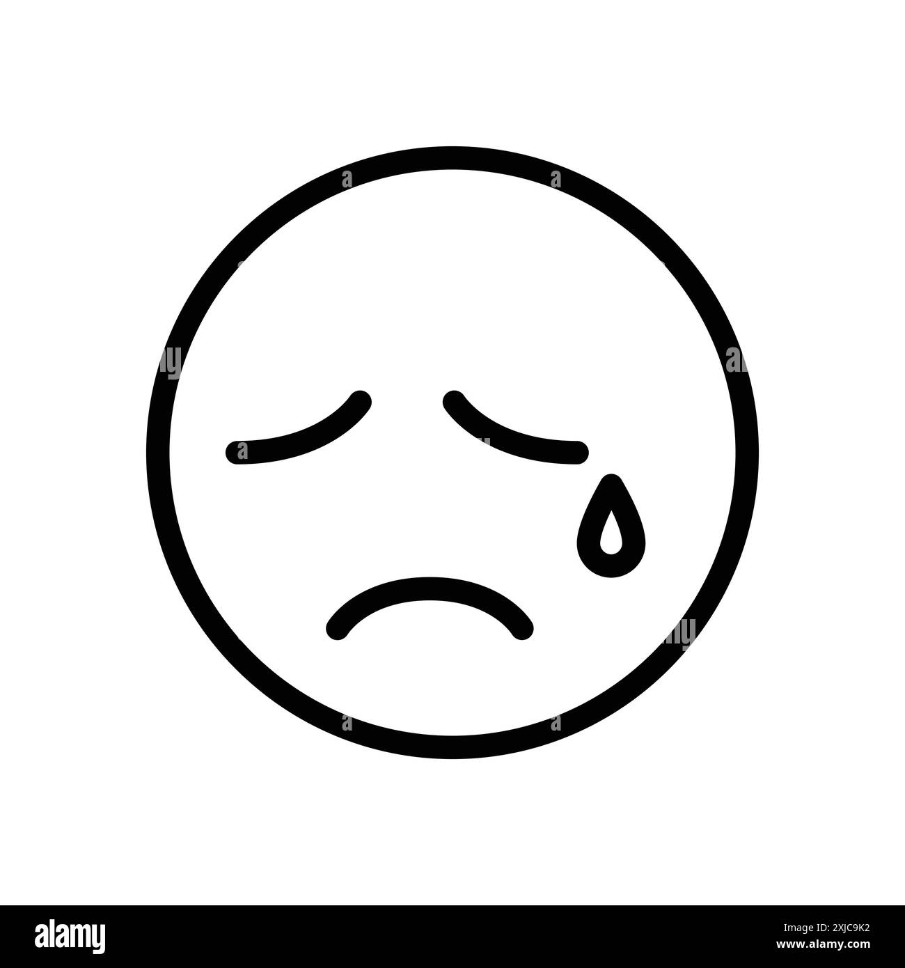 Sad emoticon flat color Cut Out Stock Images & Pictures - Alamy