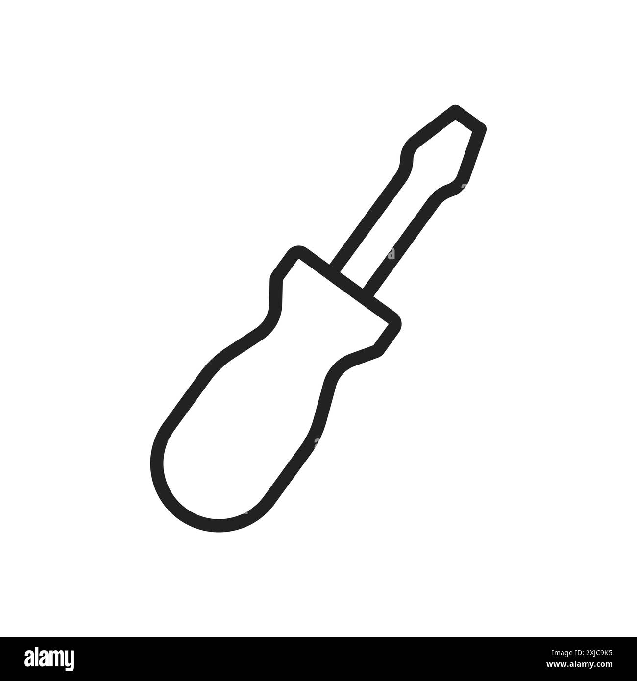 Screwdriver icon Flat set in black and white color outline vector Stock ...