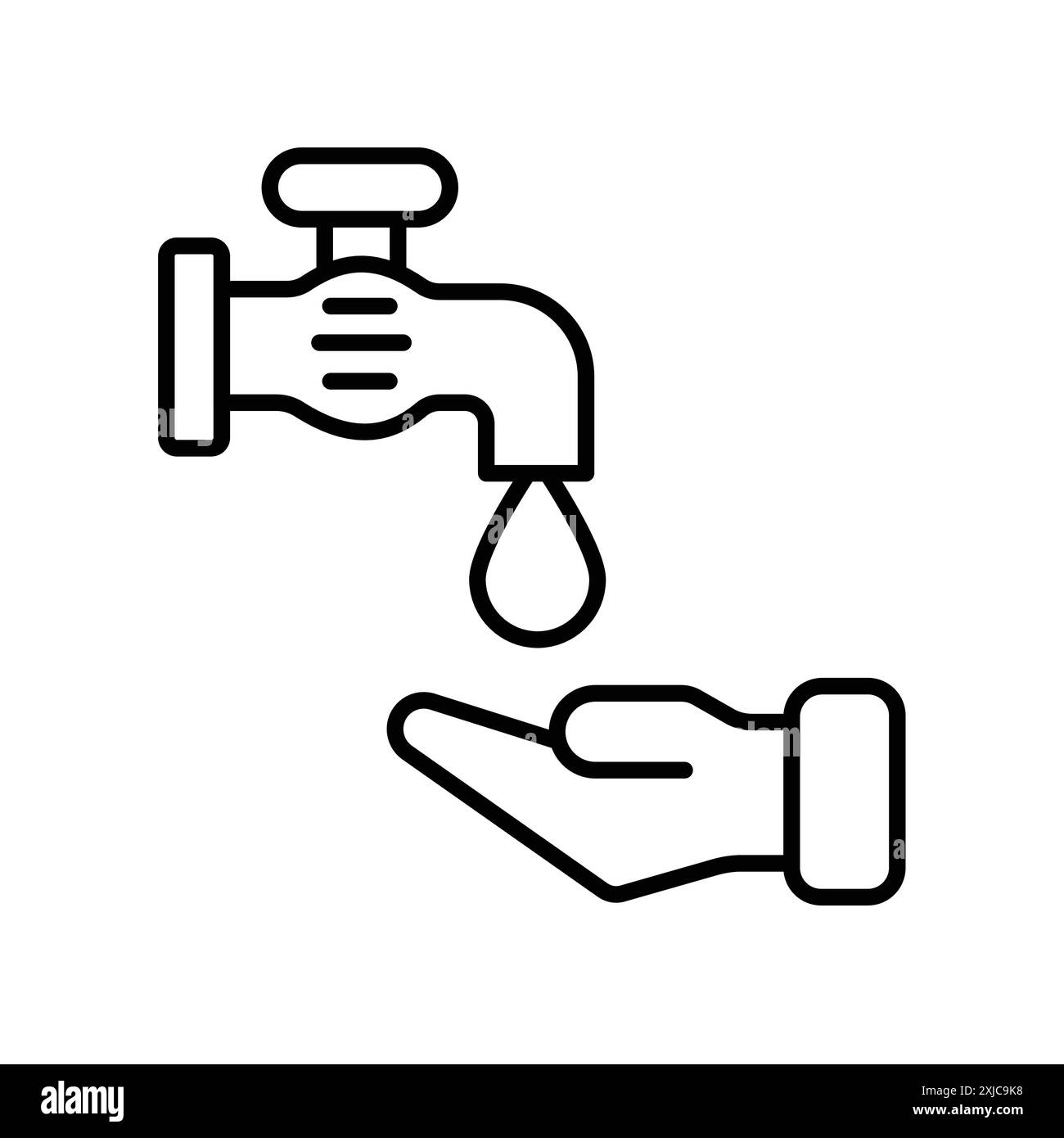 Wash or washing hands icon Flat set in black and white color outline ...