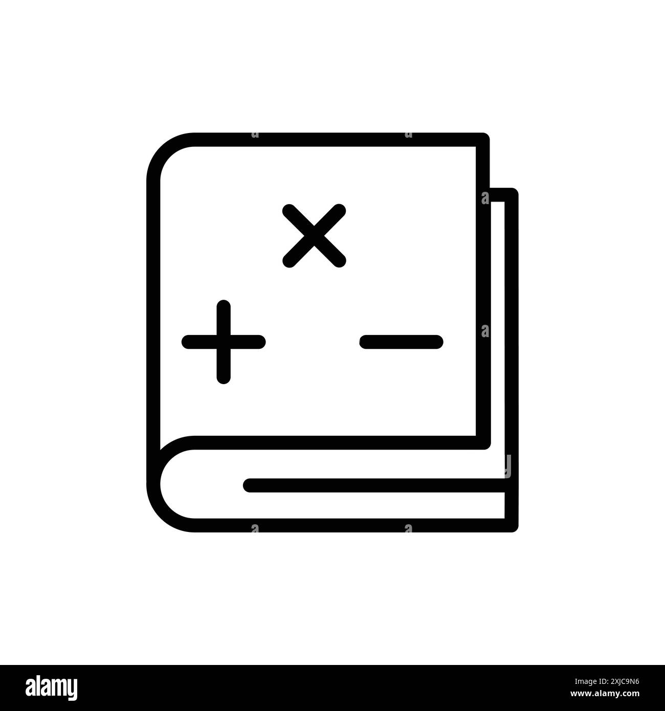 Maths book icon Flat set in black and white color outline vector Stock ...