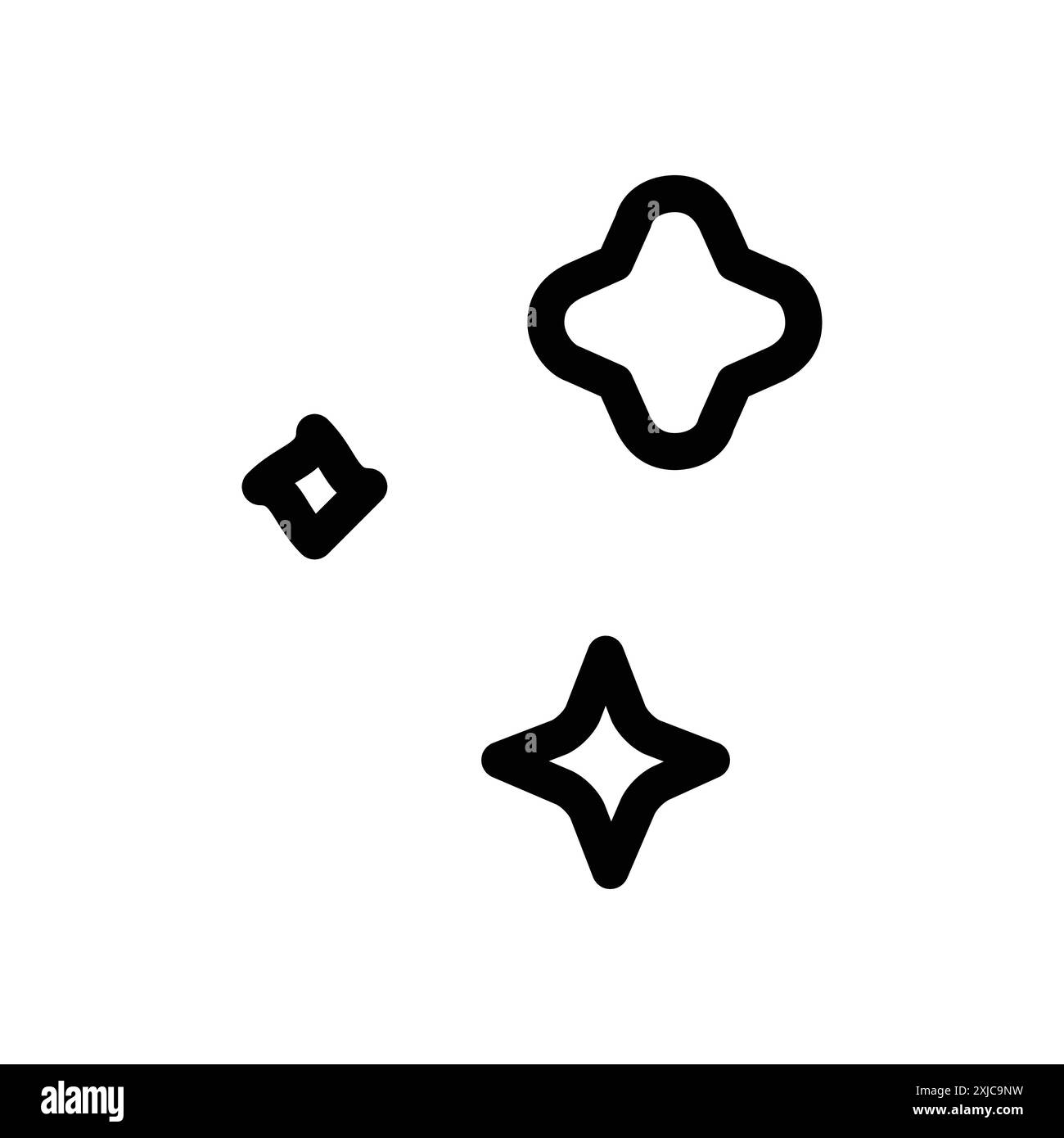 Diamond star icon Flat set in black and white color outline vector ...