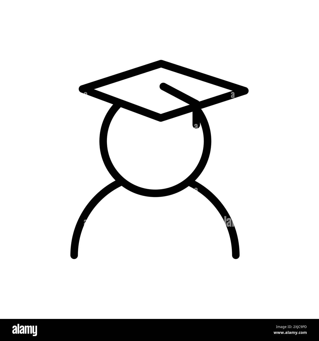 Student icon Flat set in black and white color outline vector Stock ...