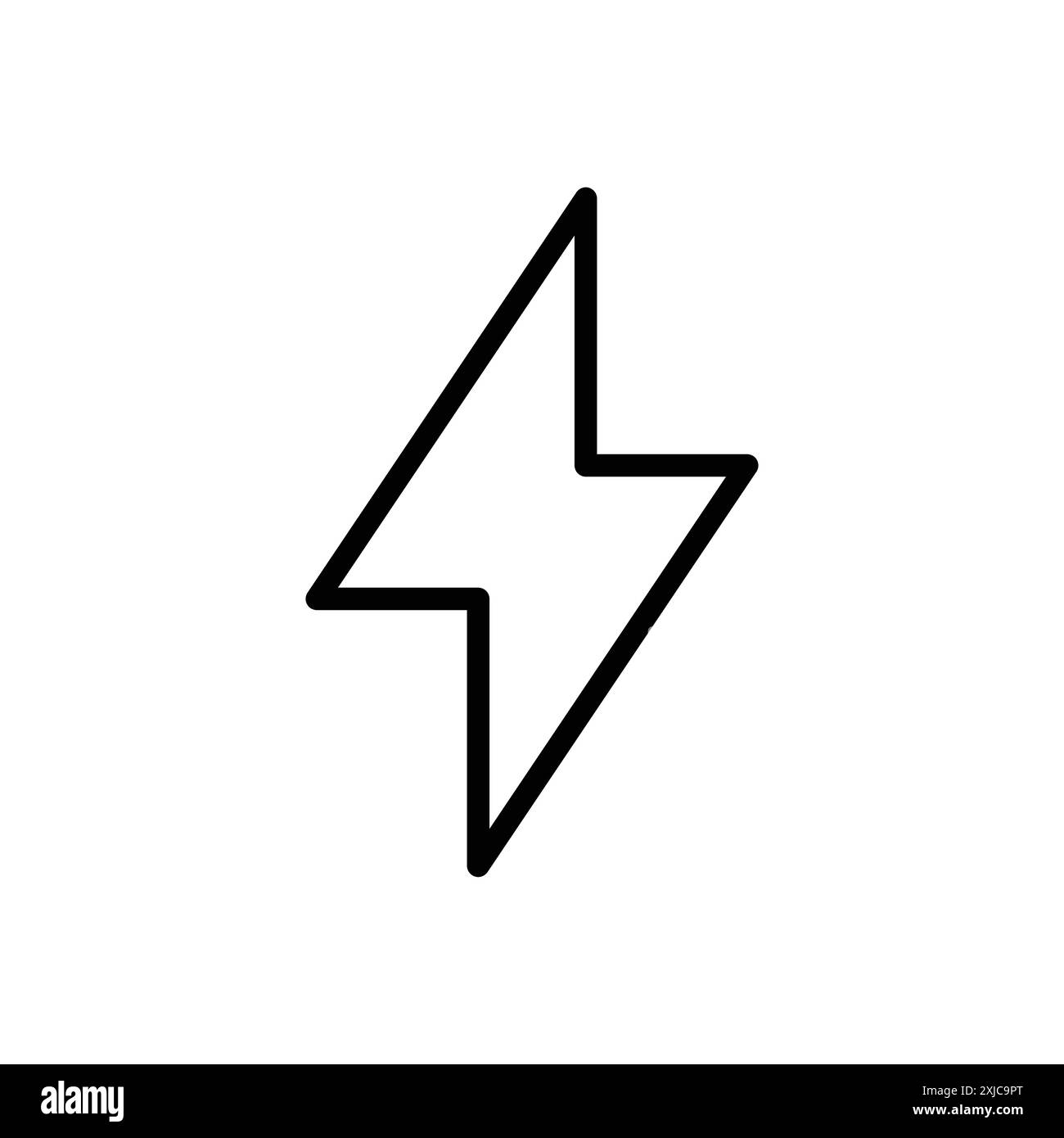 lightning bolt icon Flat set in black and white color outline vector ...