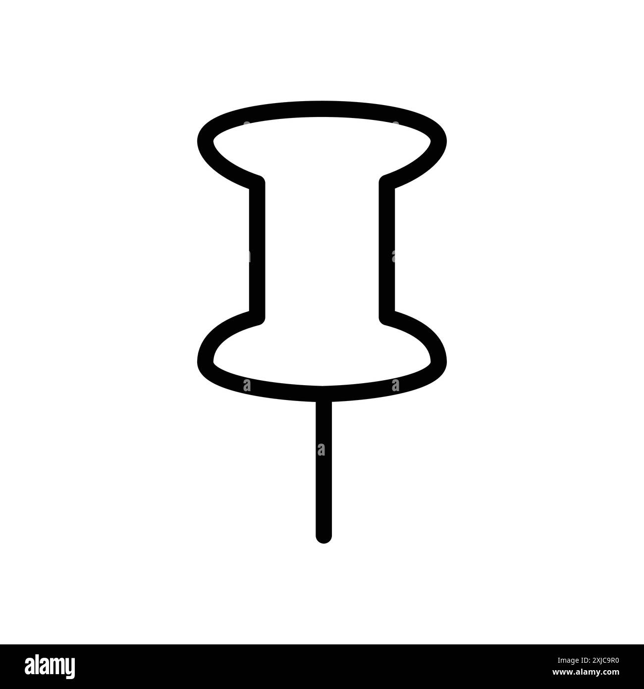 Push pin icon Flat set in black and white color outline vector Stock ...