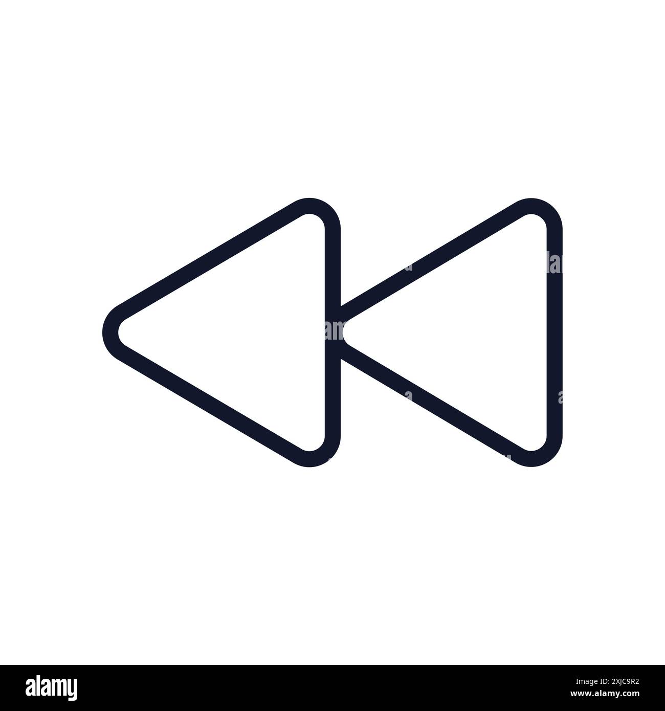 Rewind Previous Back arrow icon Flat set in black and white color outline vector Stock Vector ...