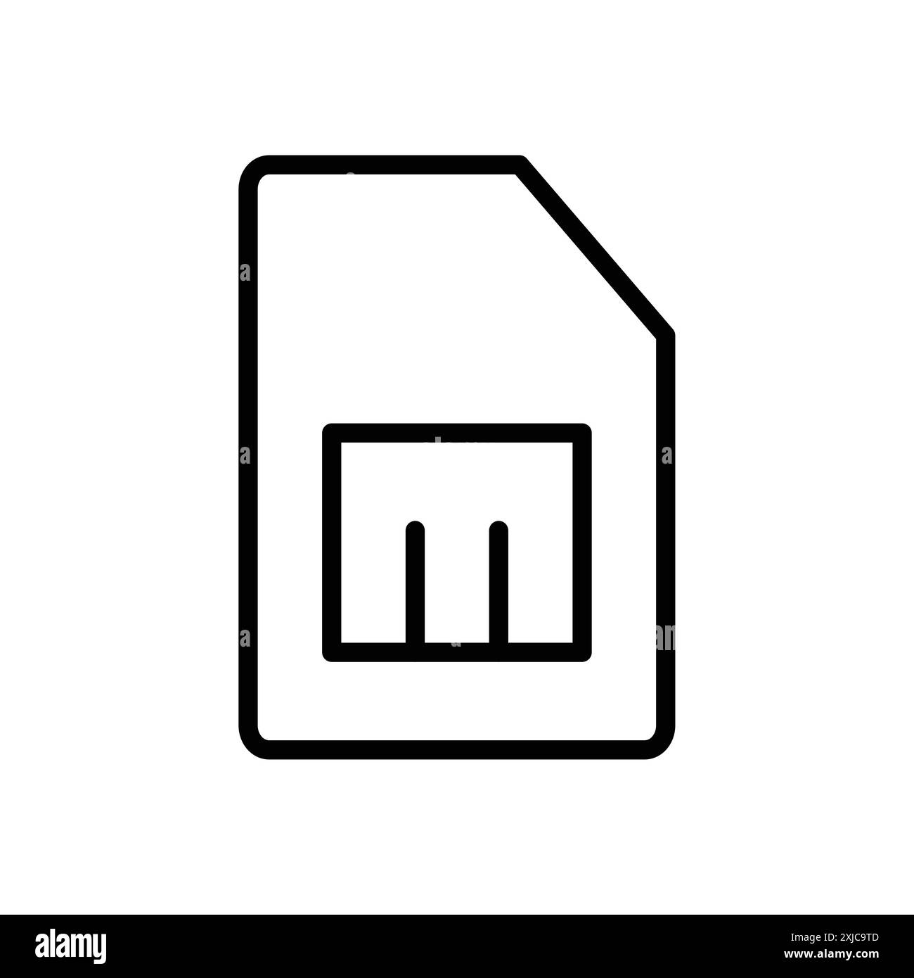 sim card icon Flat set in black and white color outline vector Stock ...