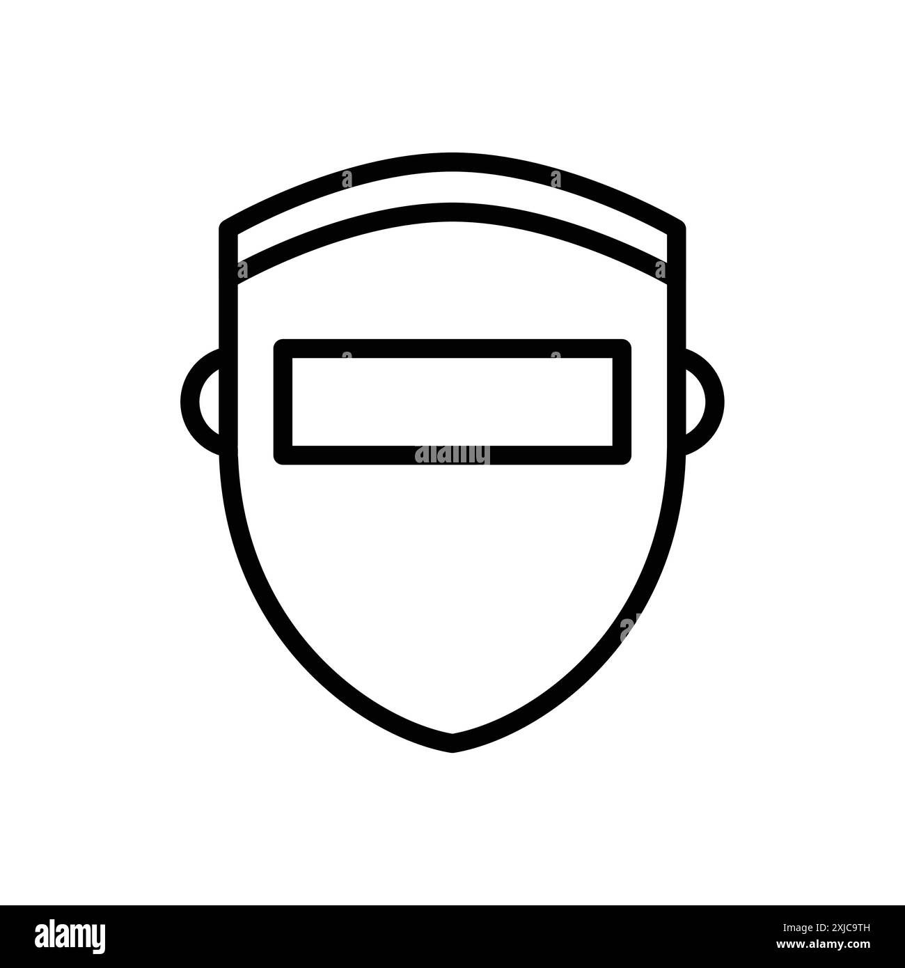 welding shield cover icon Flat set in black and white color outline ...