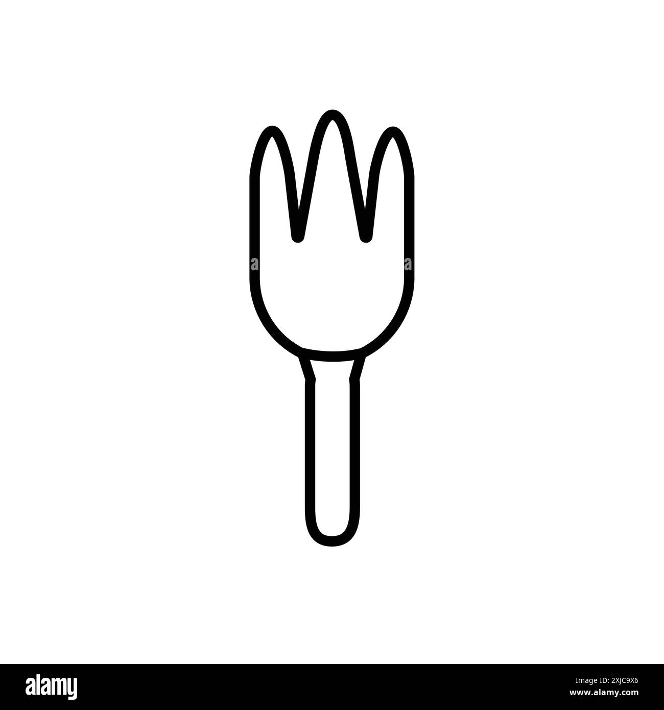 Garden fork icon Flat set in black and white color outline vector Stock Vector Image & Art - Alamy