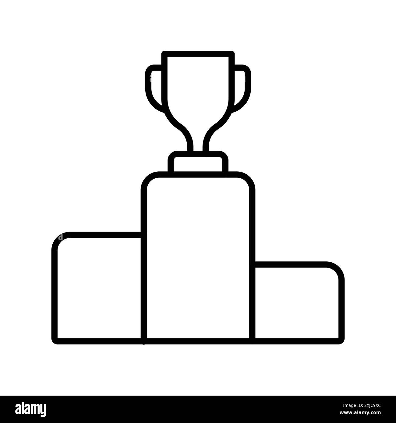 champion podium icon Flat set in black and white color outline vector ...