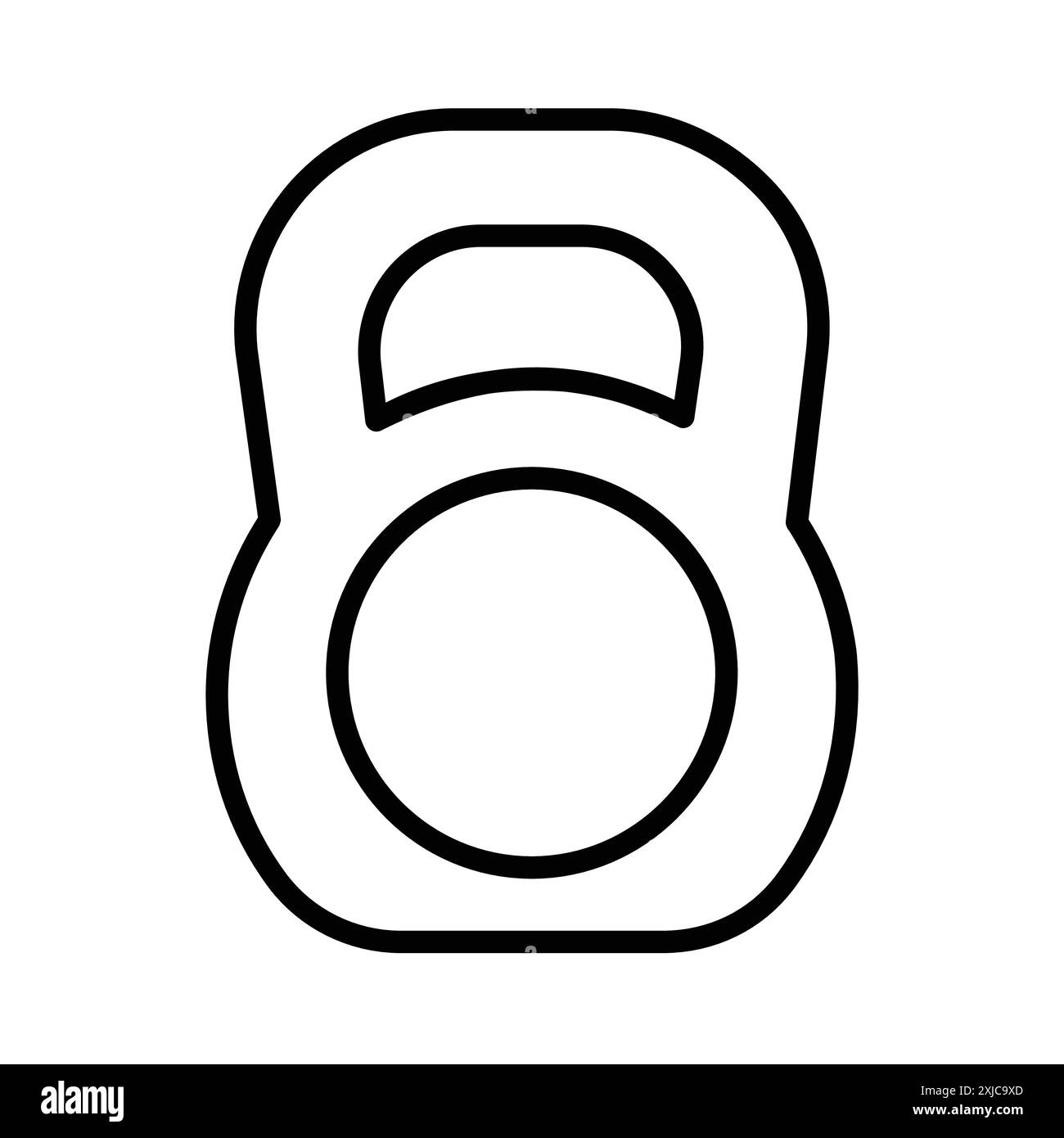 kettlebell icon Flat set in black and white color outline vector Stock ...