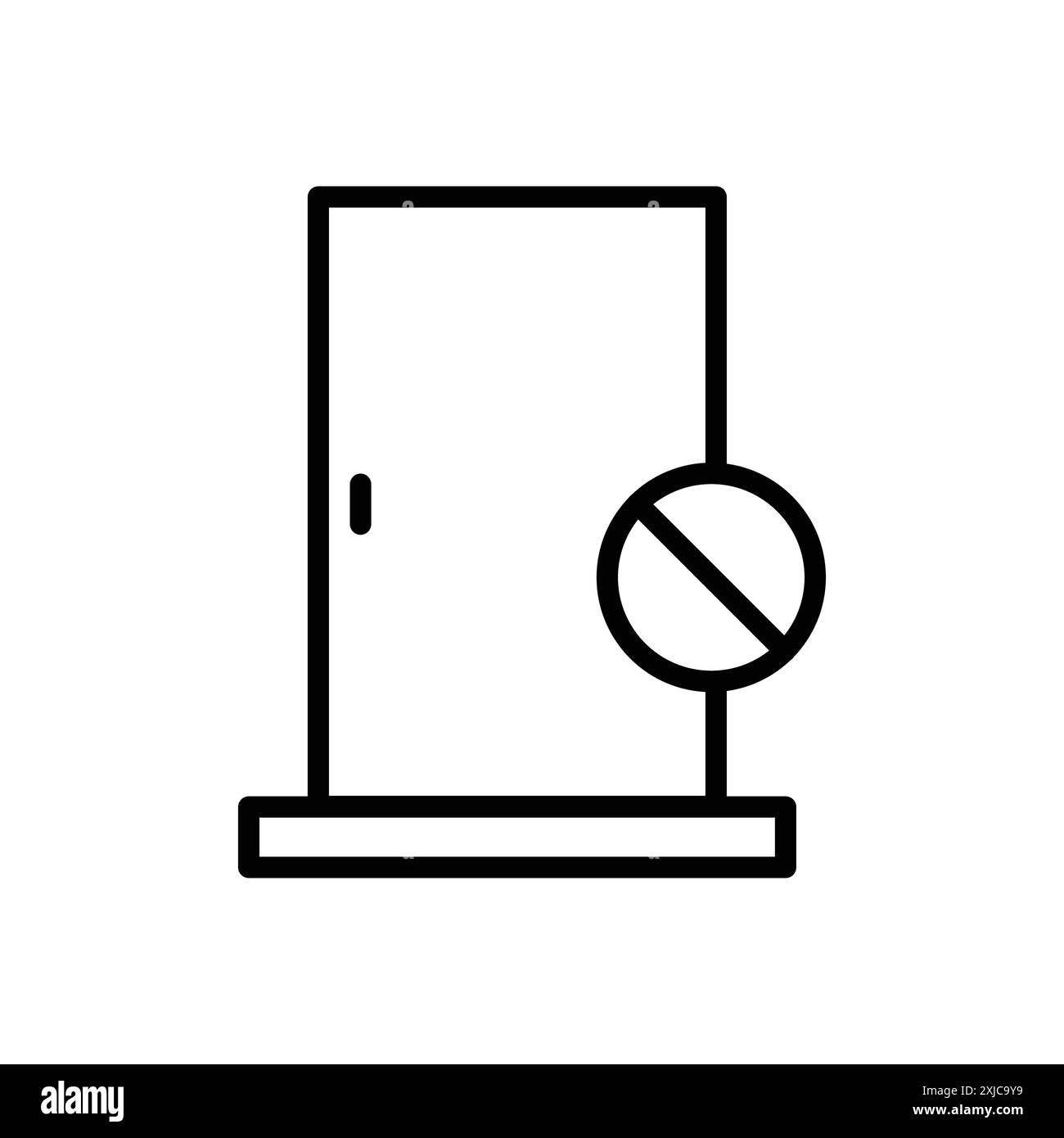 No entry icon Flat set in black and white color outline vector Stock ...
