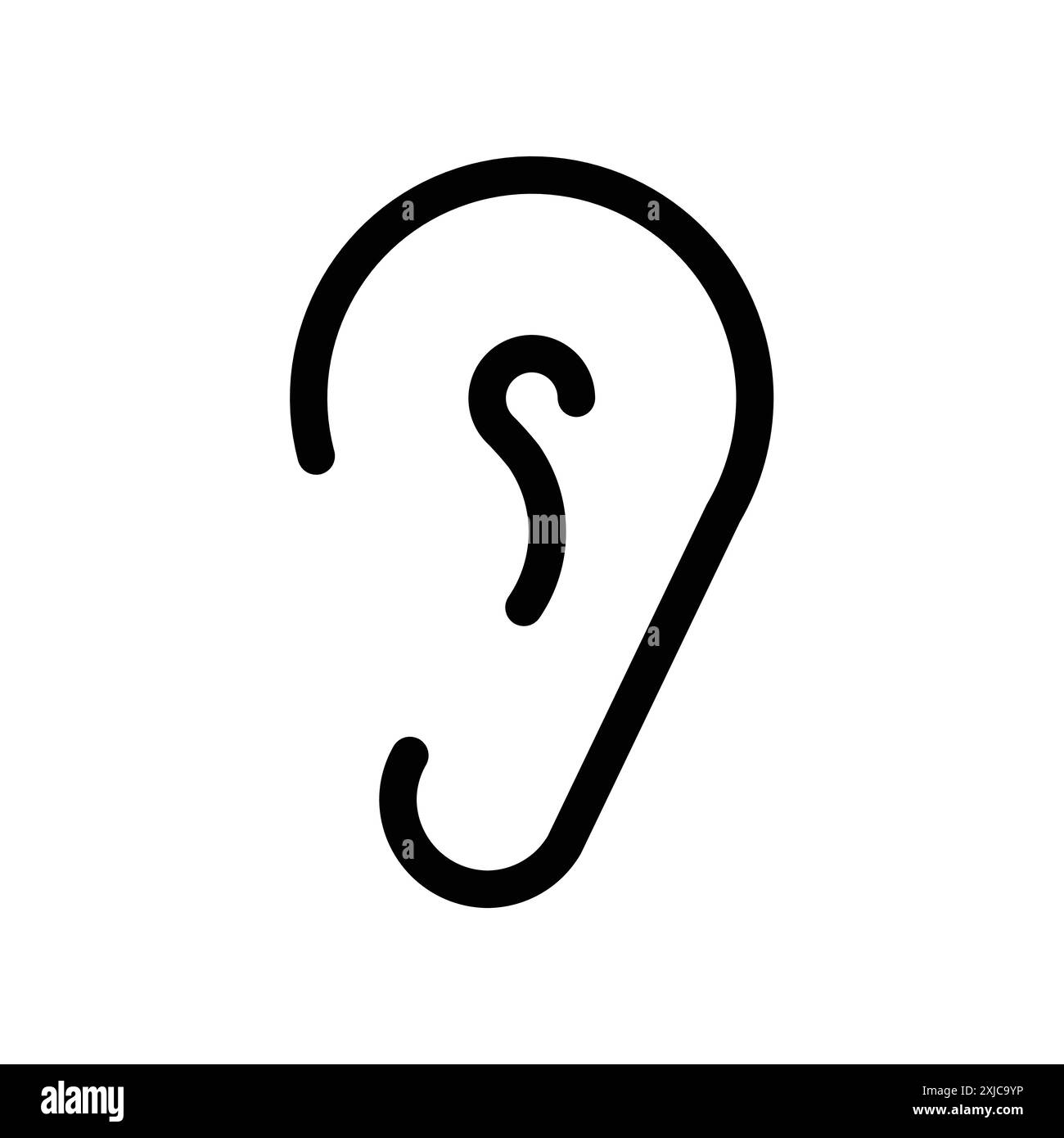 Ear icon Flat set in black and white color outline vector Stock Vector ...