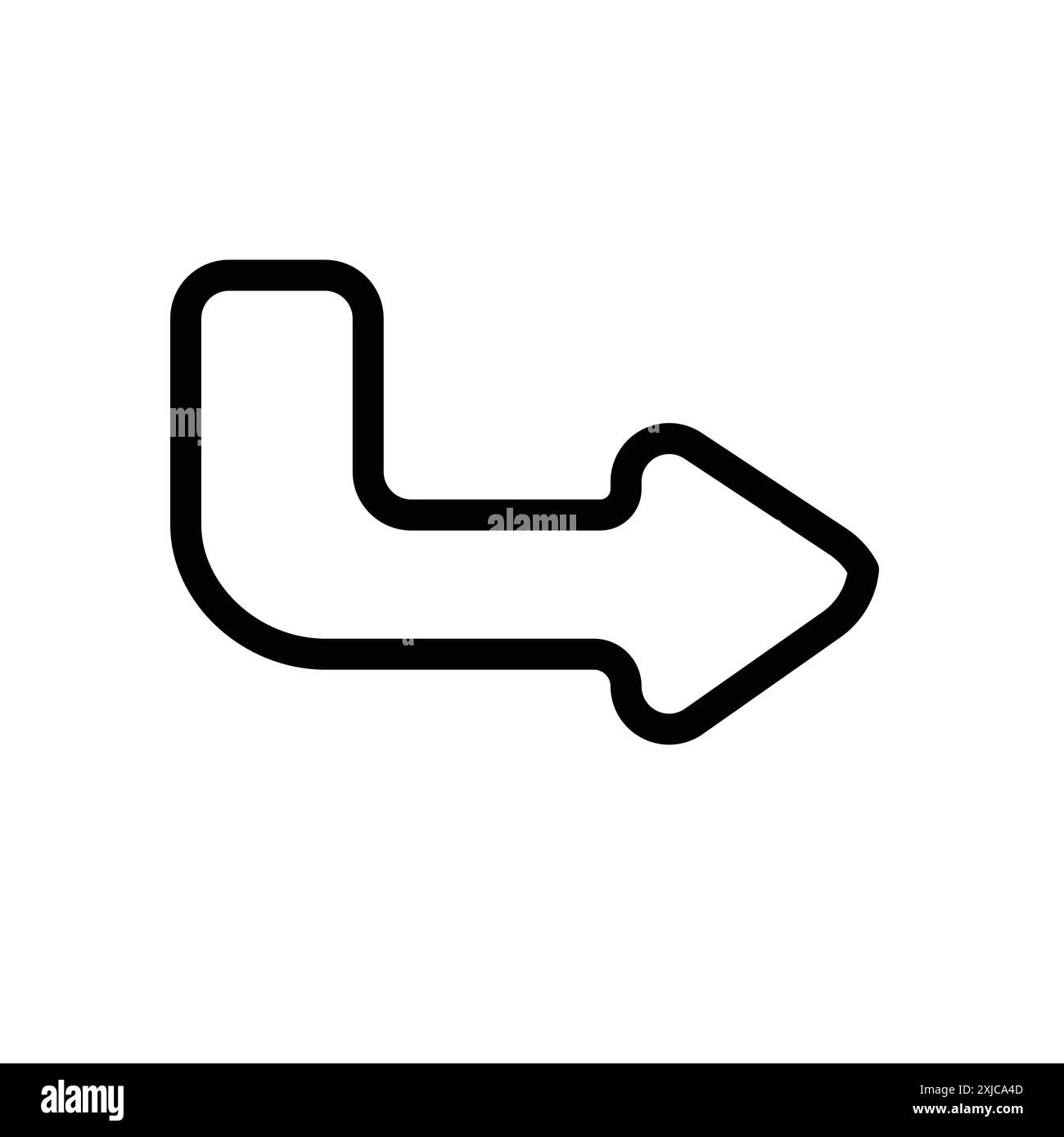 Turn to the Right Icon Flat set in black and white color outline vector ...