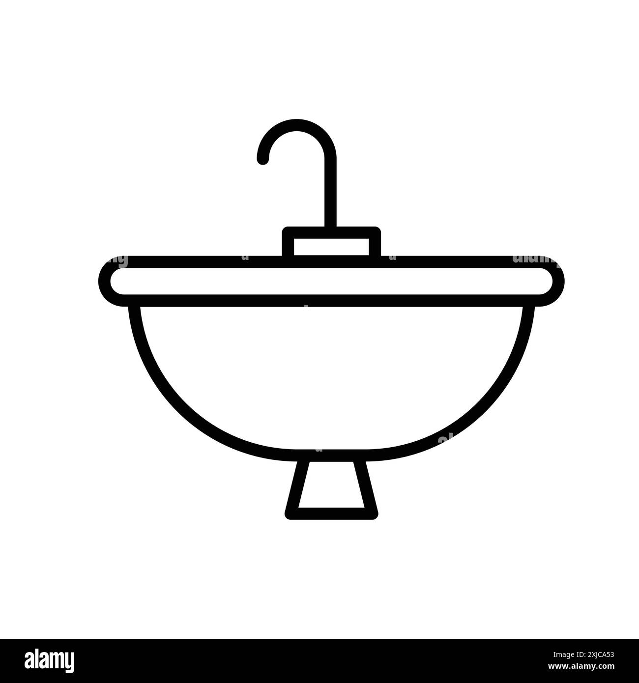 washbasin icon Flat set in black and white color outline vector Stock ...