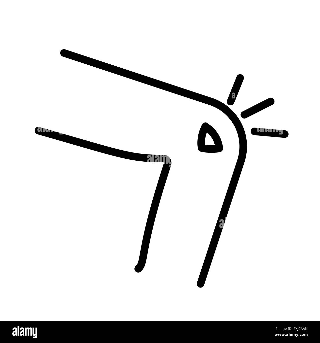 Knee pain icon Flat set in black and white color outline vector Stock ...