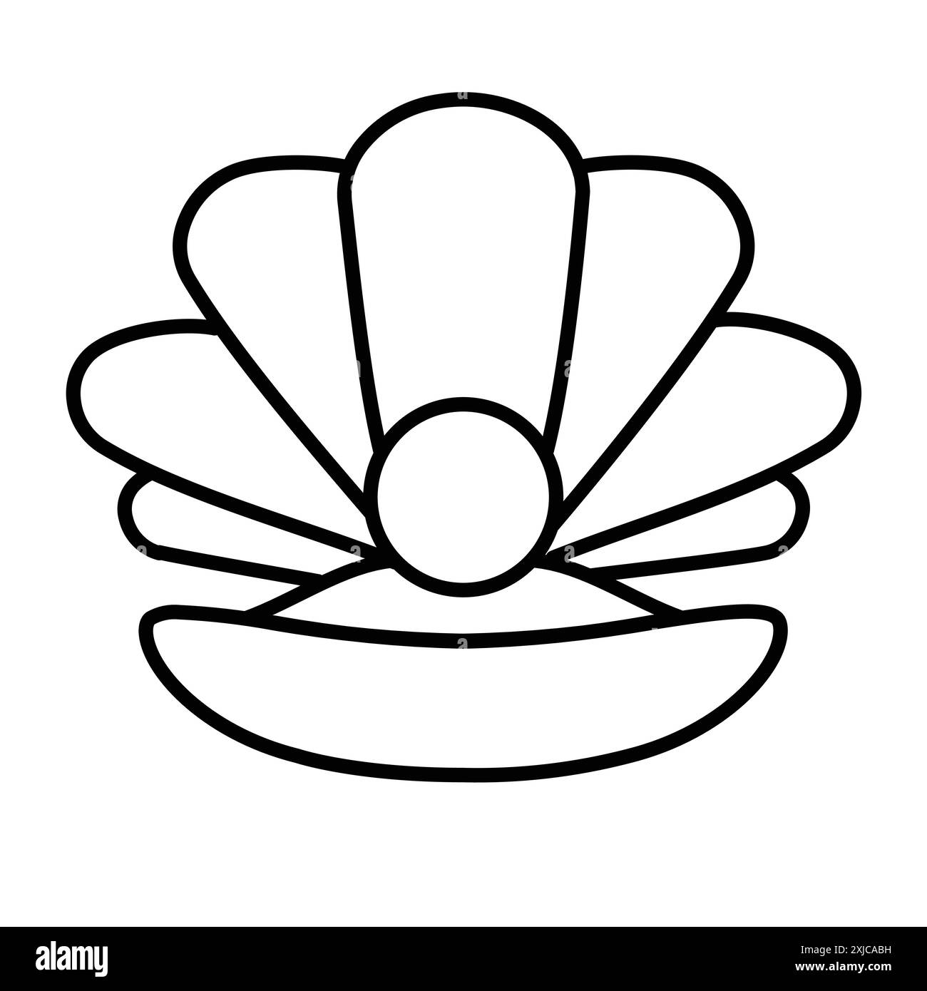 Pearl sea illustration black white Stock Vector Images - Alamy